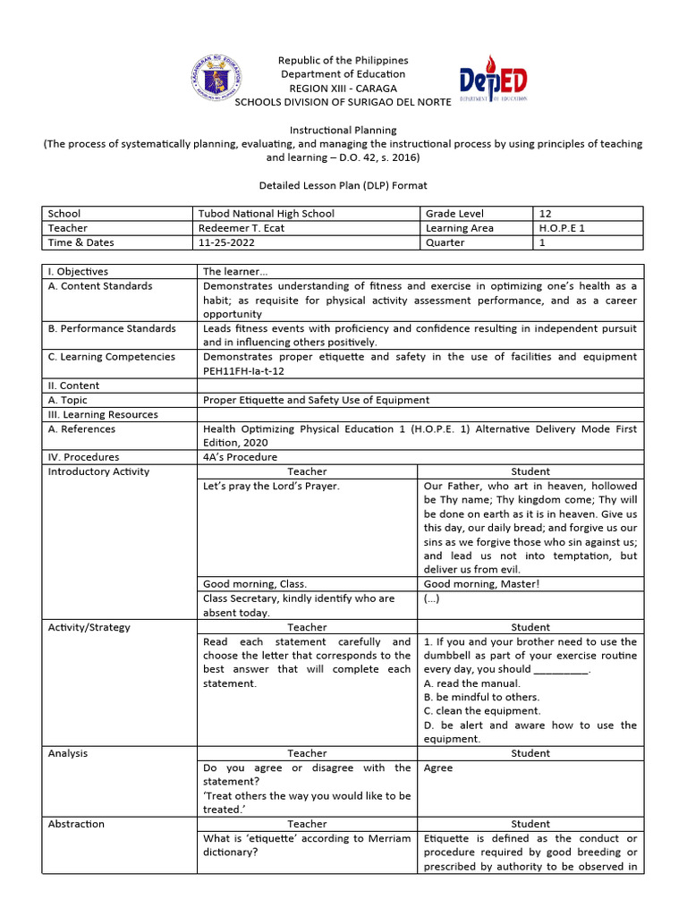 q1 Hope1 DLP | PDF | Lord's Prayer