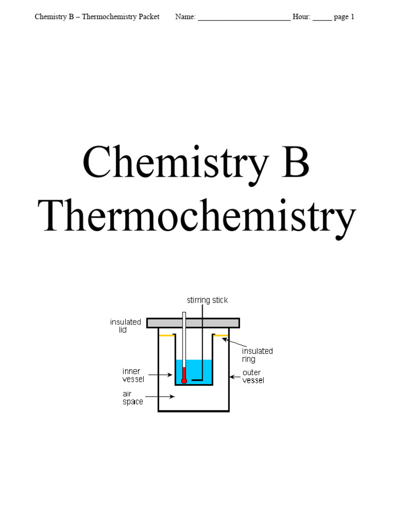 Thermochemistry Concepts and Worksheets | PDF | Calorie | Chemical ...