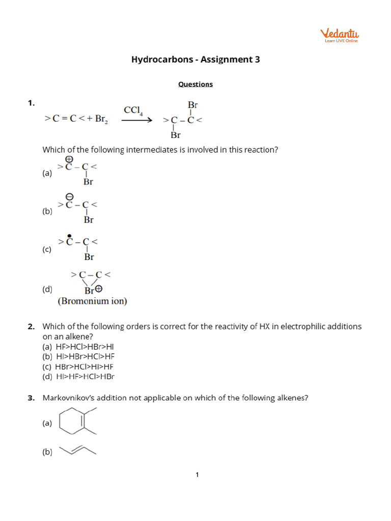 Hydrocarbons - Assignment 3 | PDF
