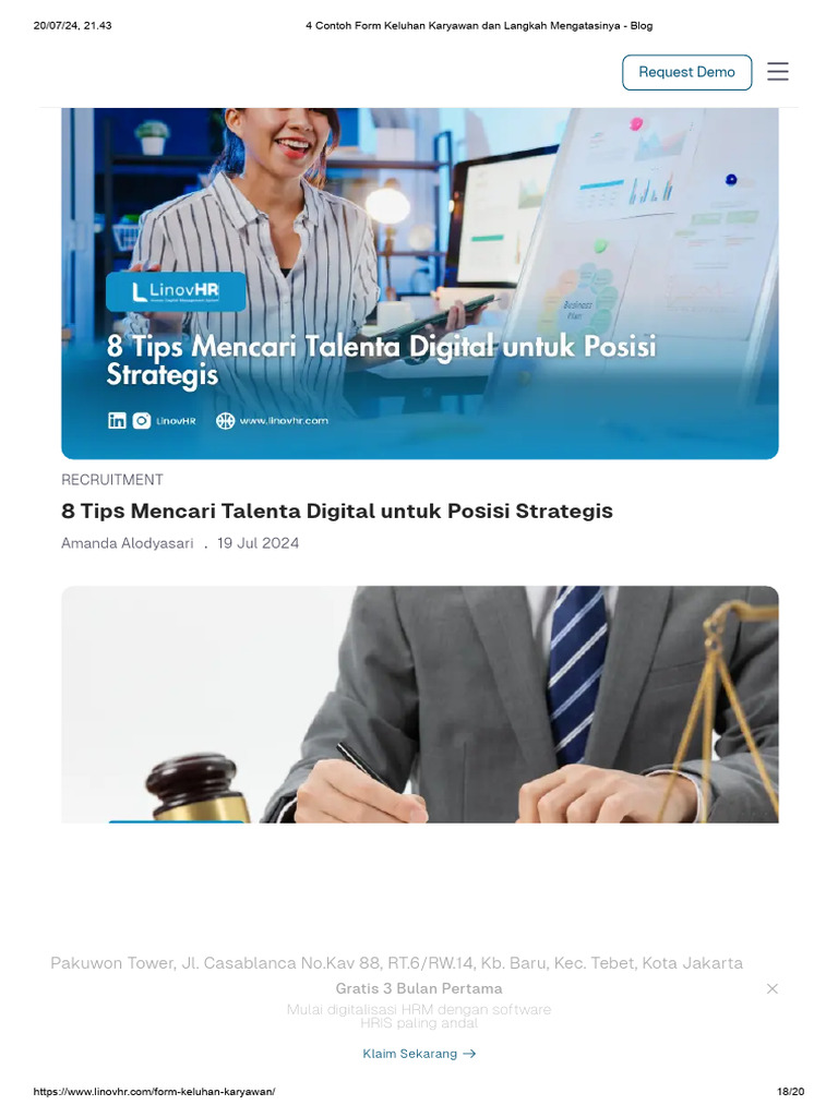 4 Contoh Form Keluhan Karyawan Dan Langkah Mengatasinya - Blog-18 | PDF