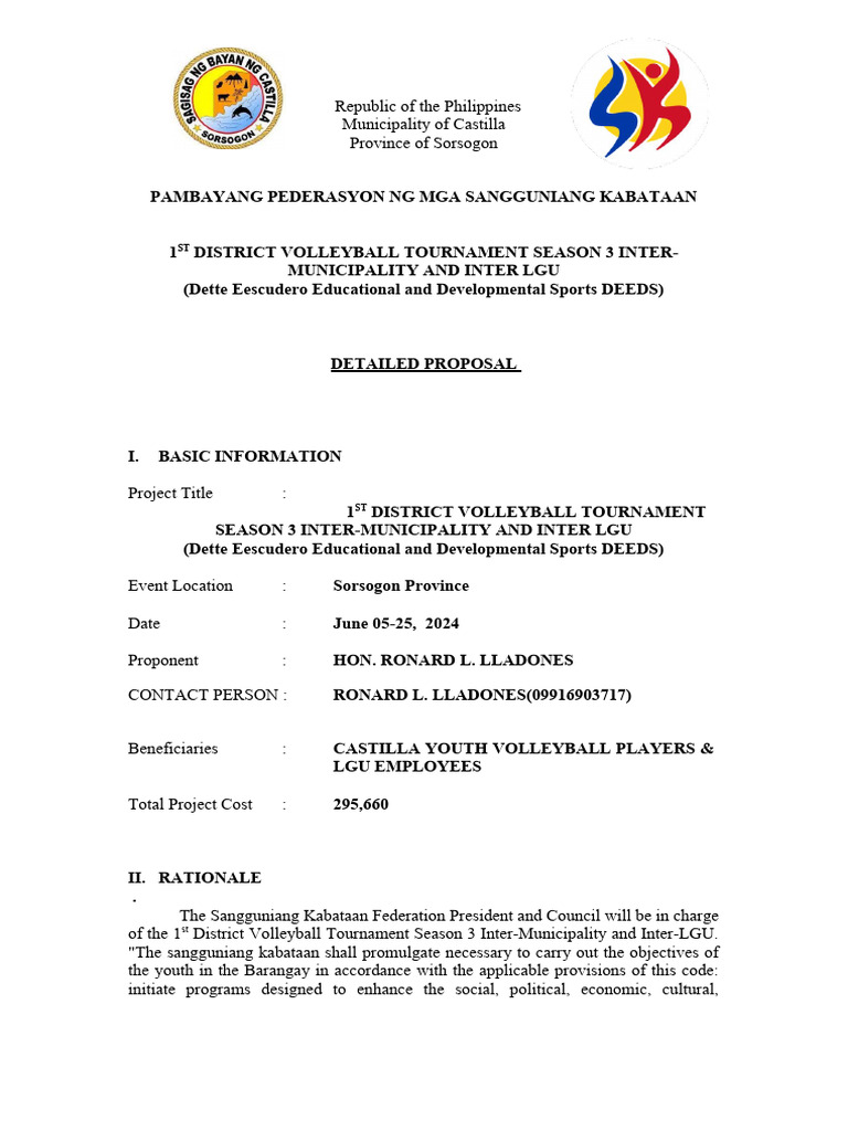 DEEDS Volleyball Tournament Proposal | PDF