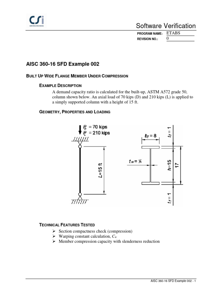 AISC 360-16 Example 002 | PDF | Buckling | Civil Engineering