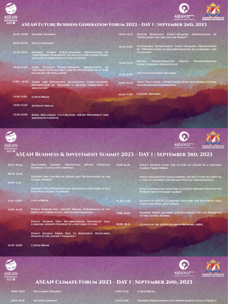 ASEAN-BAC Schedule - 02092023 - Compressed | PDF | Food Security ...