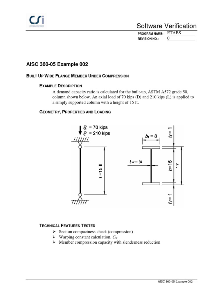 AISC 360-05 Example 002 | PDF | Buckling | Mechanical Engineering