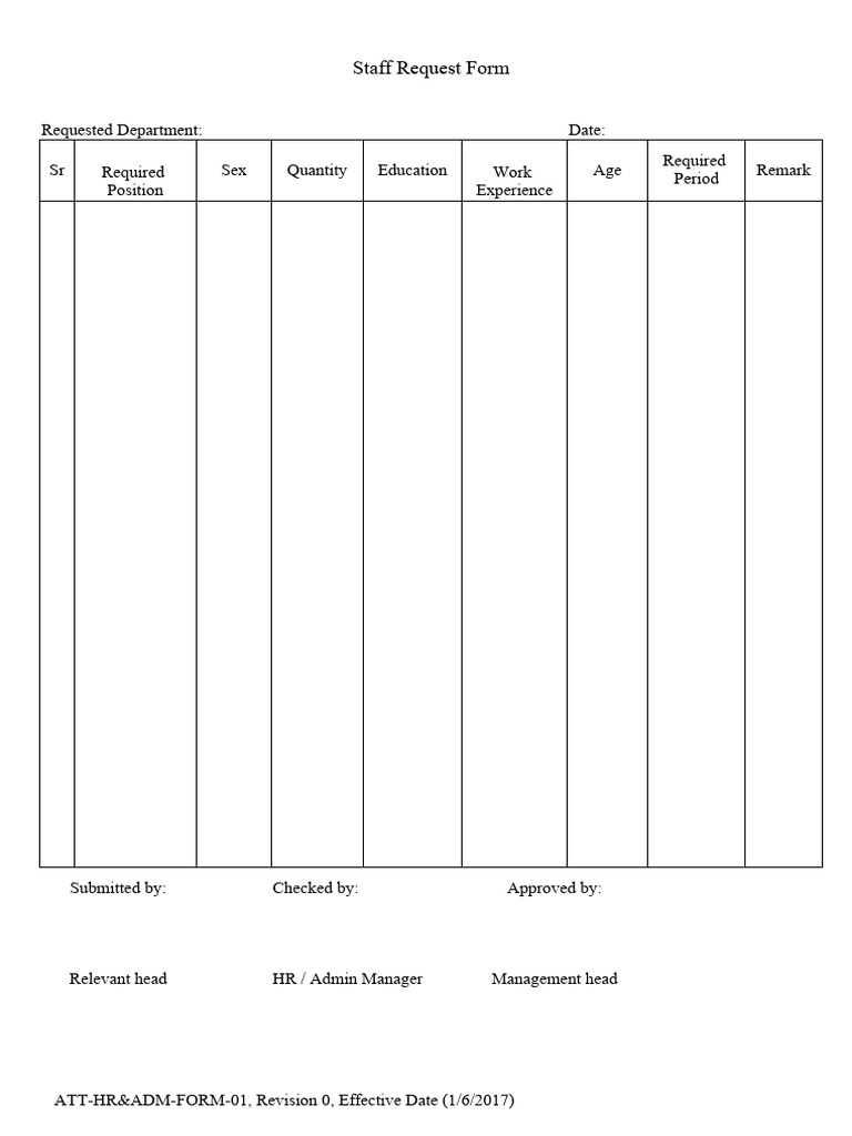 Staff Request Form | PDF