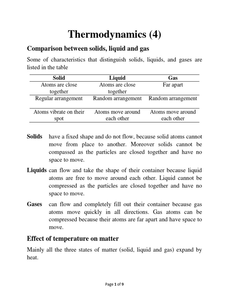 Lect No (4) Thermodynamic | PDF | Thermal Expansion | Gases