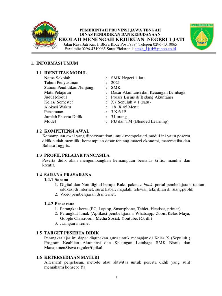 Modul Ajar - Elemen 1 | PDF