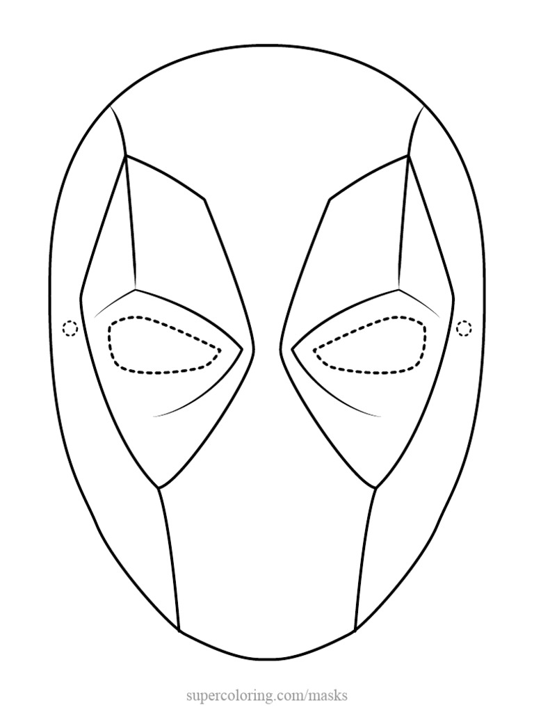 Deadpool Mask Outline Paper Craft | PDF