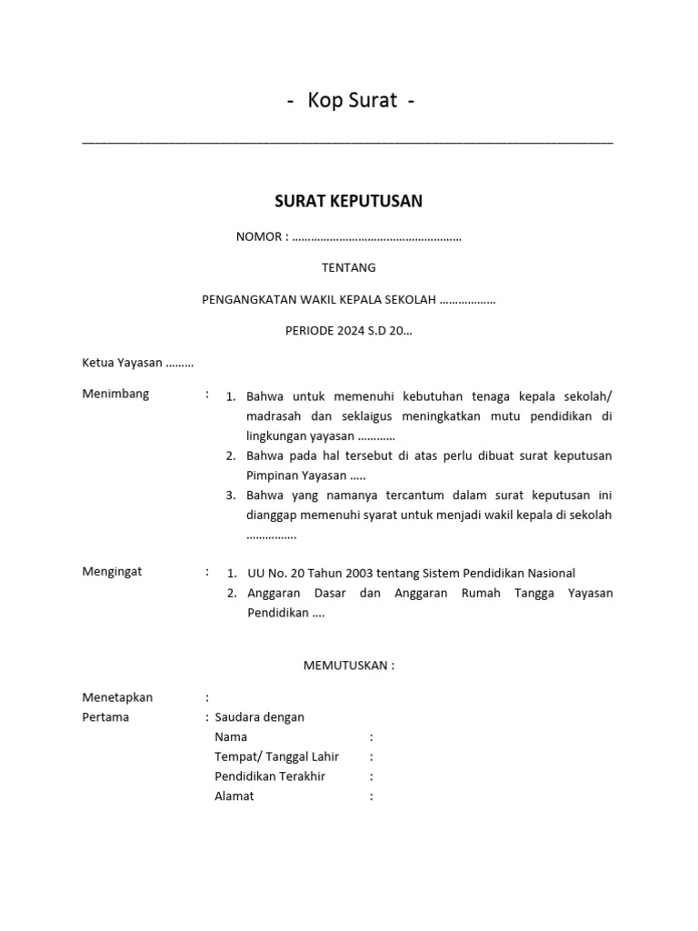SK Wakil Kepala Sekolah | PDF | Olahraga & Rekreasi