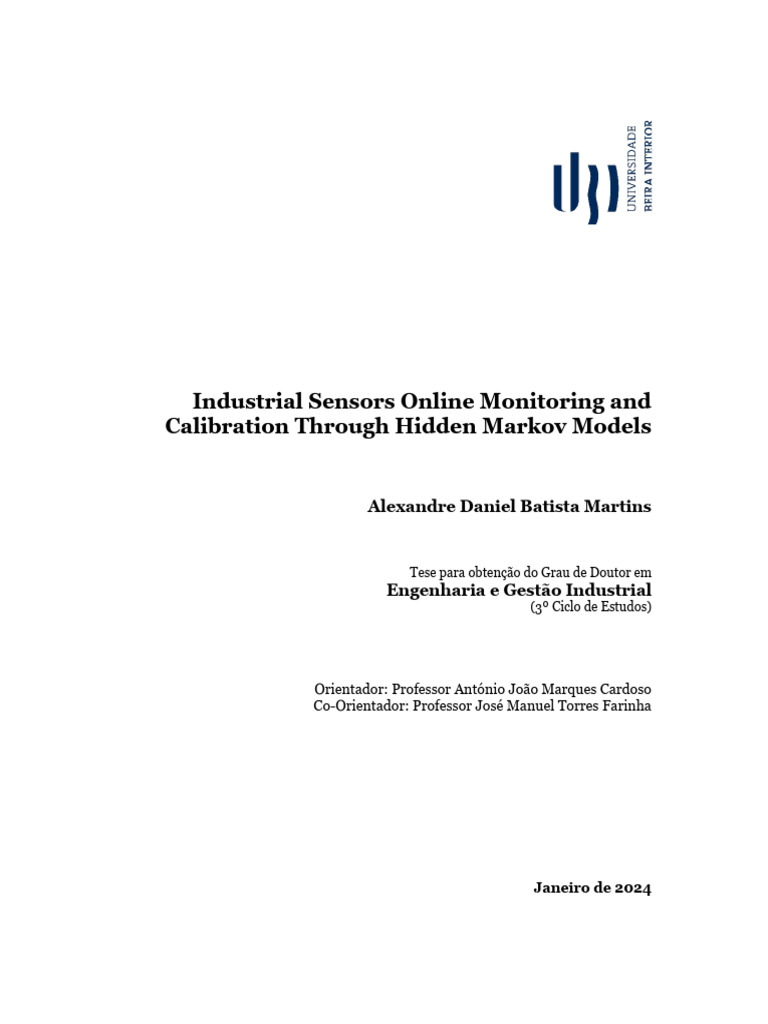 Industrial Sensors Online Monitoring and Calibration Through Hidden Markov Models | PDF