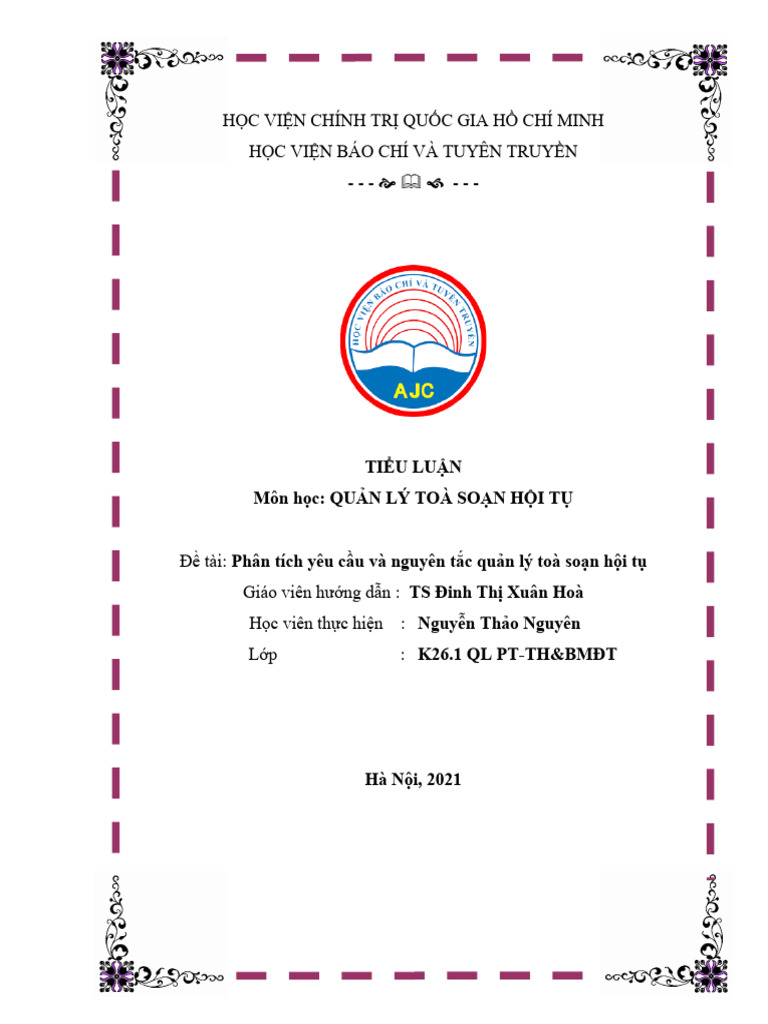 10. Nguyễn Thảo Nguyên - K26.1 QLPTTH&BMDT - Tiểu Luận Hết Môn Học Quản ...