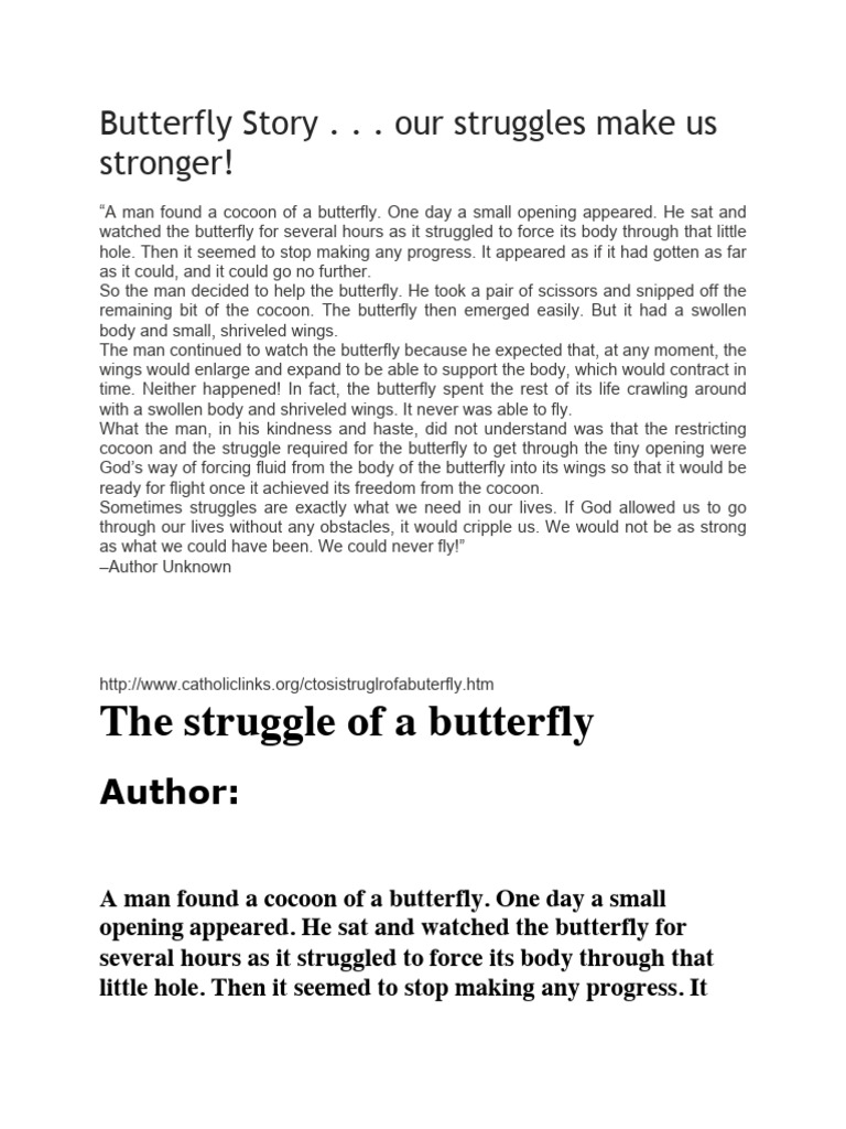 Butterfly Struggle Story | PDF | Butterfly