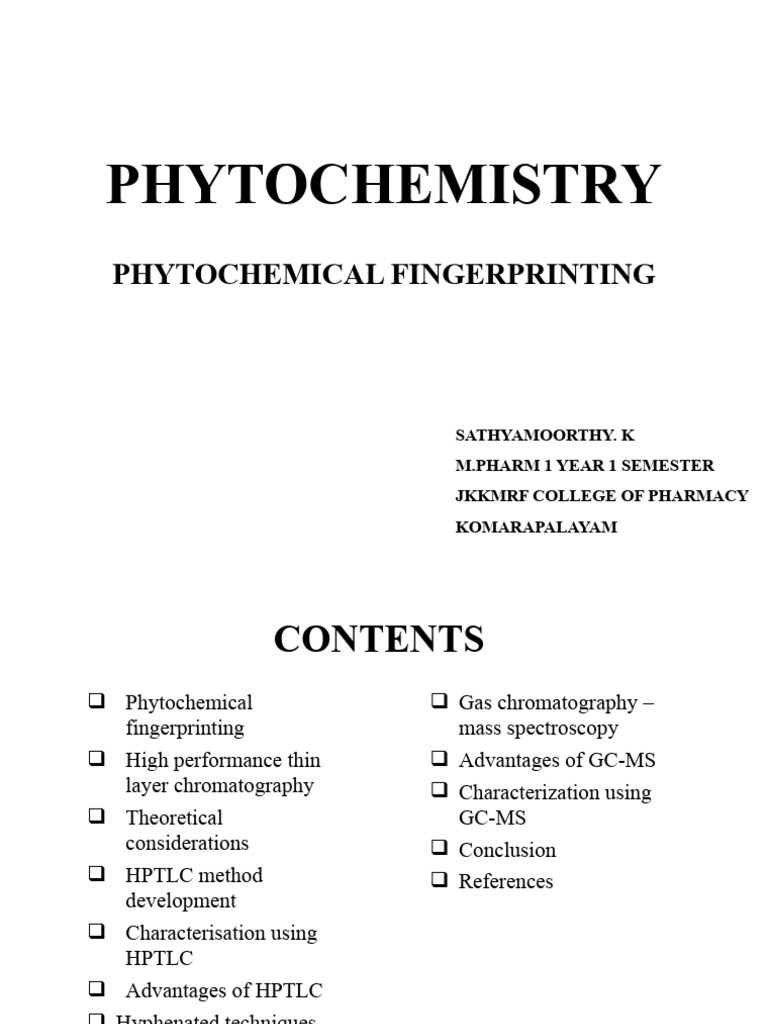 Phyto Chemical Finger Printing - Copy-1 | PDF | Mass Spectrometry | Gas ...