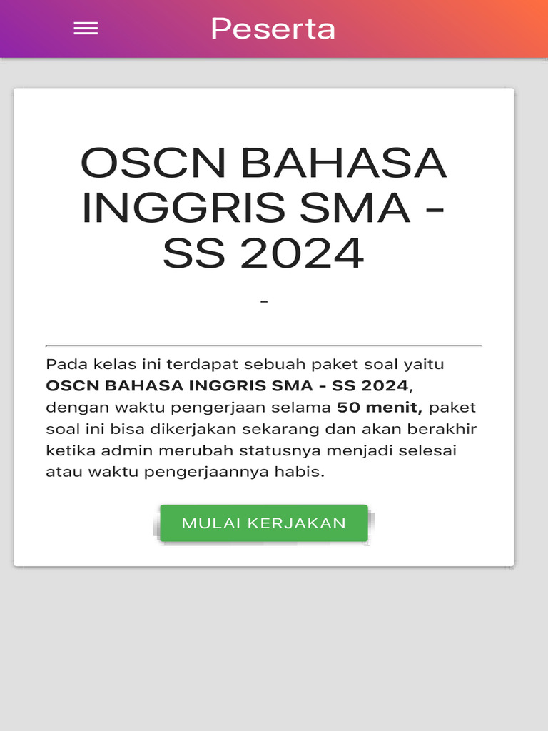 Paket Soal OSCN Bahasa Inggris 2024 | PDF