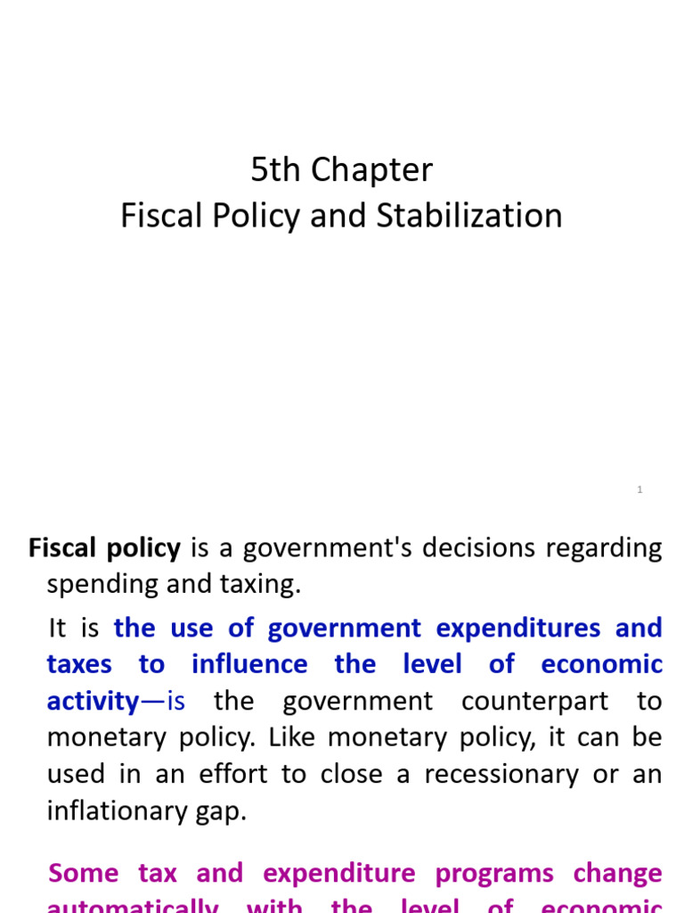 5th Chapter 1 Fiscal Policy and Stabilization Class | PDF | Fiscal ...