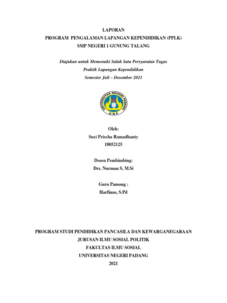Laporan PPLK Suci Prischa Ramadhanty | PDF