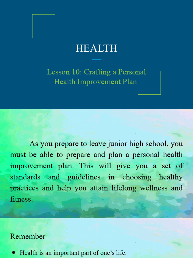 MAPEH Health Part 1 | PDF | Self-Improvement