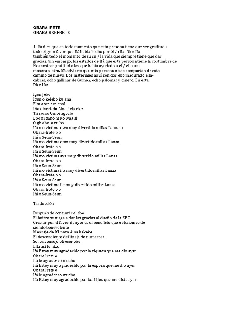 14 Obara Irete | PDF | Religión étnica