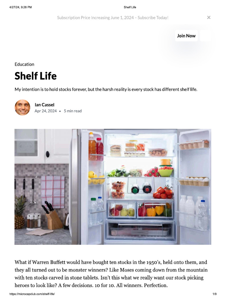 Article About Shelf Life of Stocks | PDF