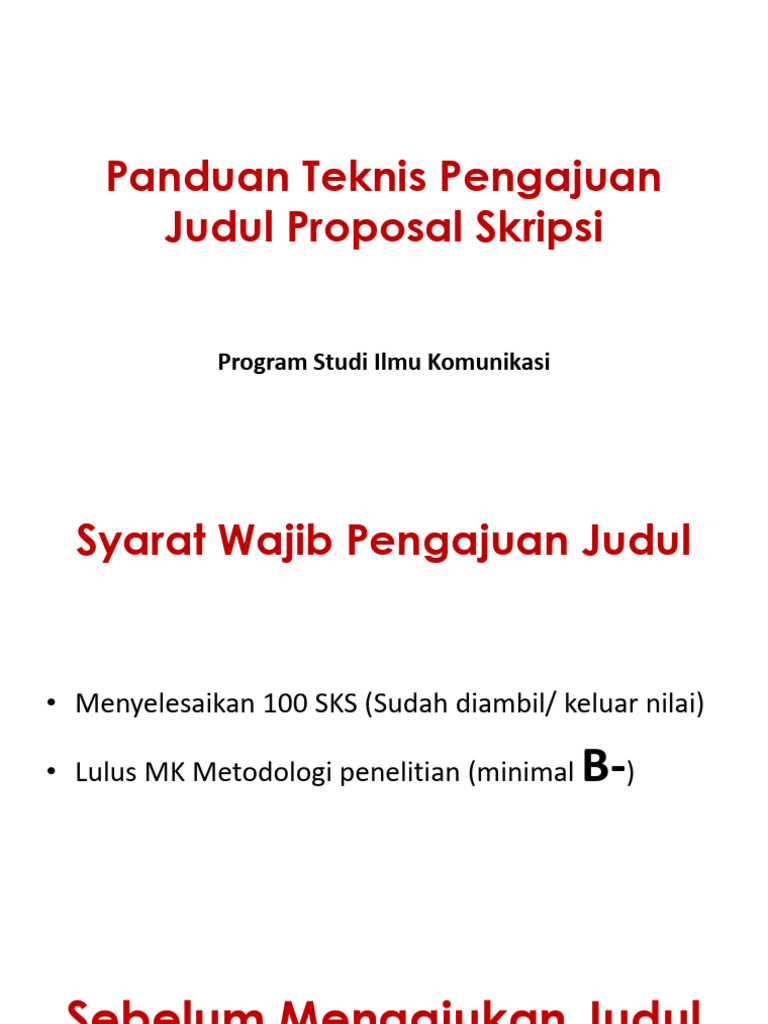 Panduan Teknis Pengajuan Judul Proposal Skripsi | PDF | Karier ...
