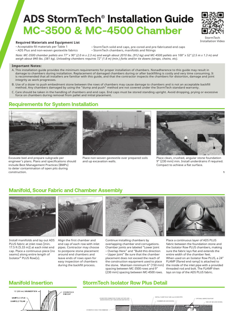 3 MC StormTech Chamber Installation Guide | PDF | Road Surface | Loader ...