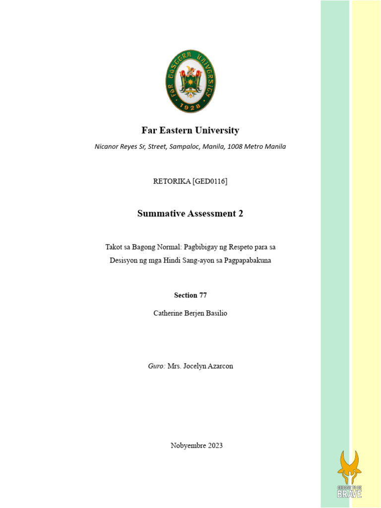SA2 Argumentatibo Sa Bakuna | PDF