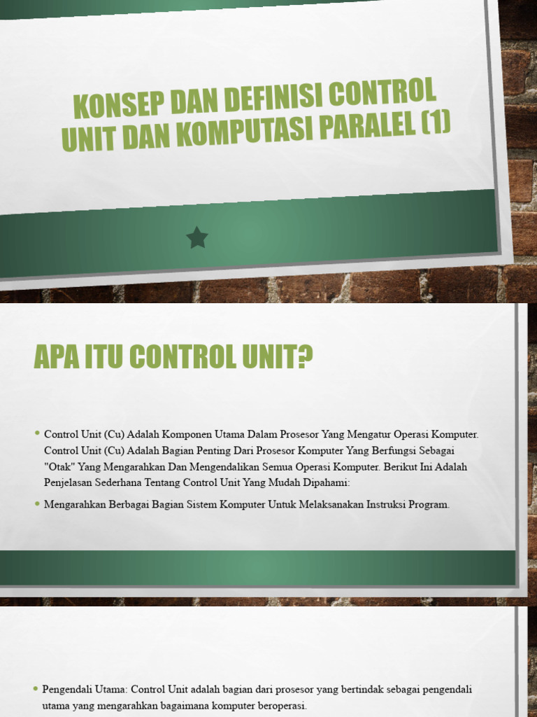 Konsep Dan Definisi Control Unit Dan Komputasi Paralel | PDF