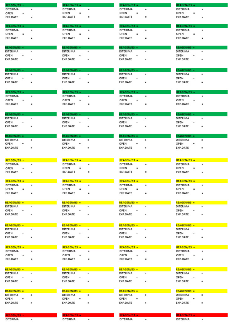Reagent Expiry Tracking Log | PDF
