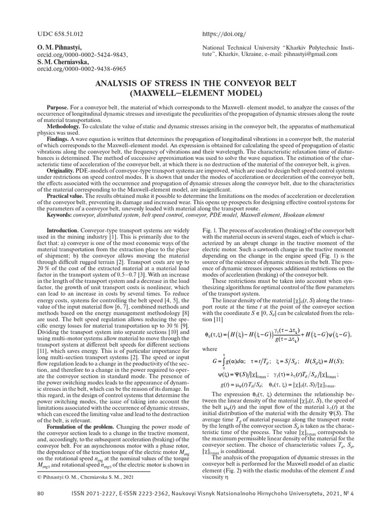 Stress Analysis in Conveyor Belts | PDF | Waves | Elasticity (Physics)