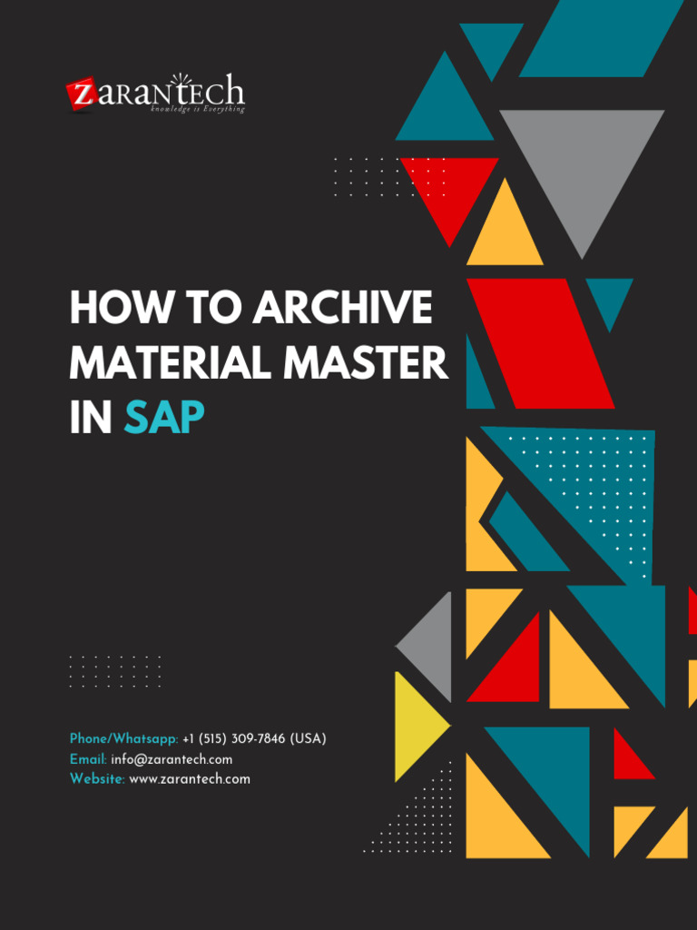 How To Archive Material Master in SAP 1719739158 | PDF | System Software | Information Technology
