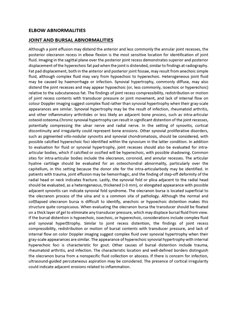 Elbow Abnormalities | PDF | Elbow | Anatomy