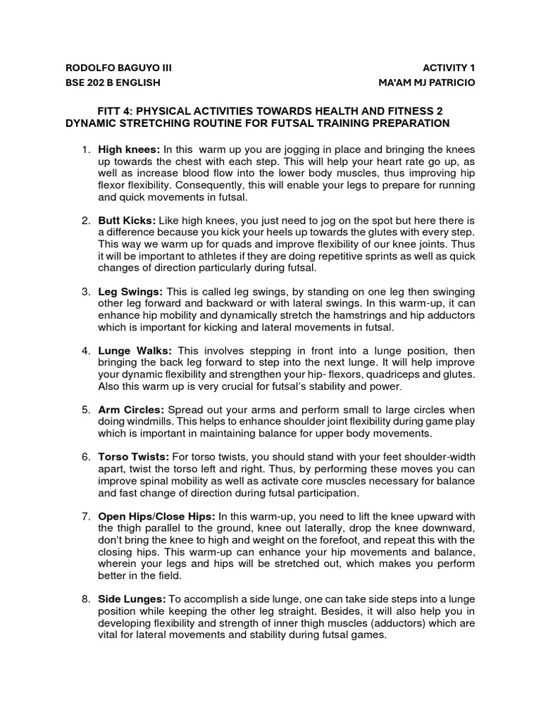 Fitt 4: Physical Activities Towards Health and Fitness 2 Dynamic ...