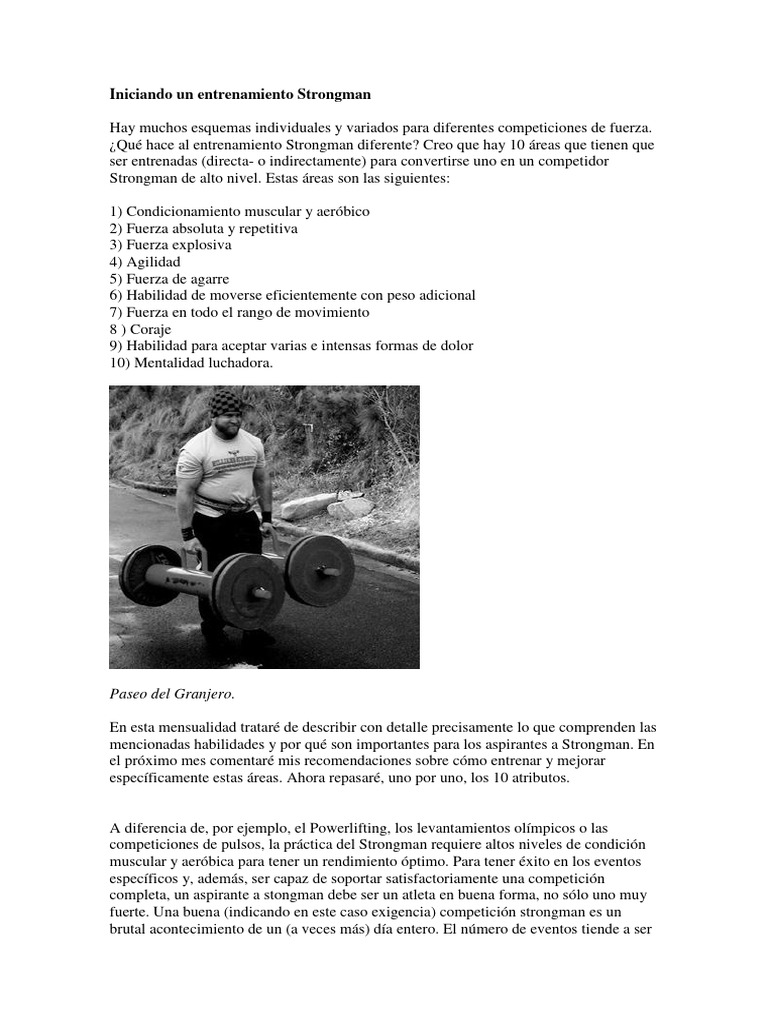 Entrenamiento Strongman | PDF | Entrenamiento con pesas | Entrenamiento ...