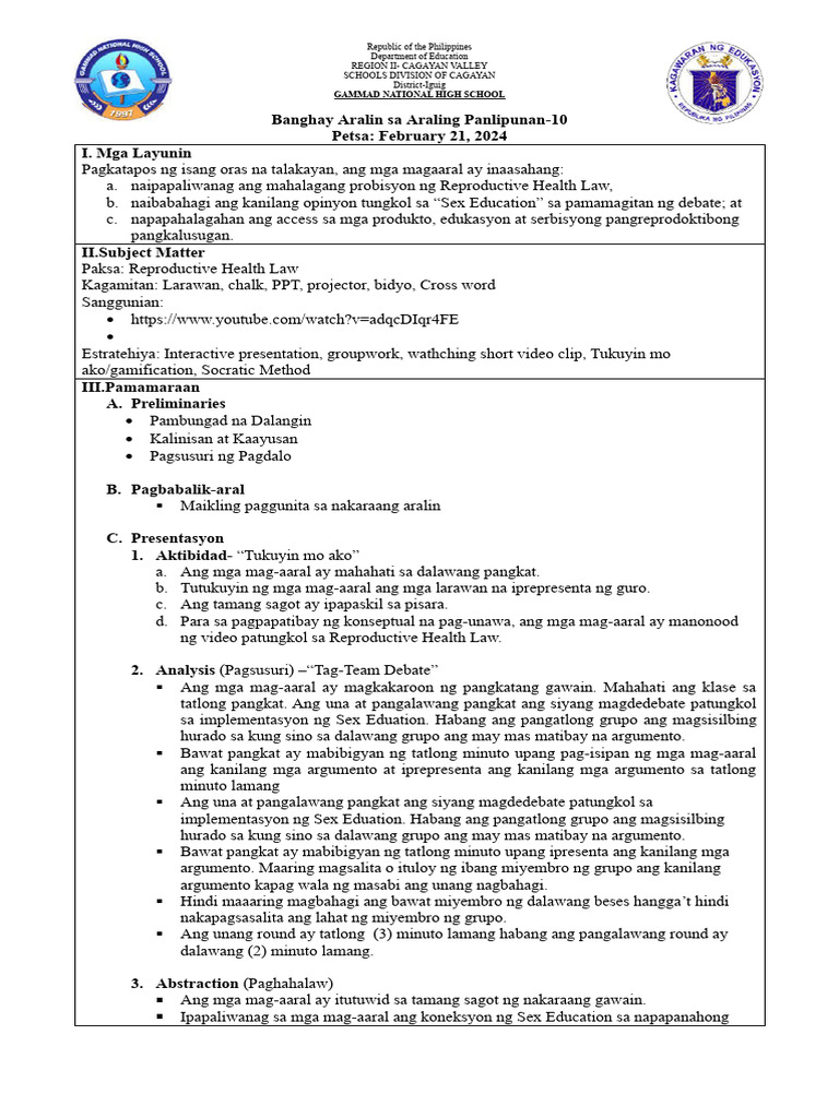 DLP01 - Reproductive Health Law | PDF