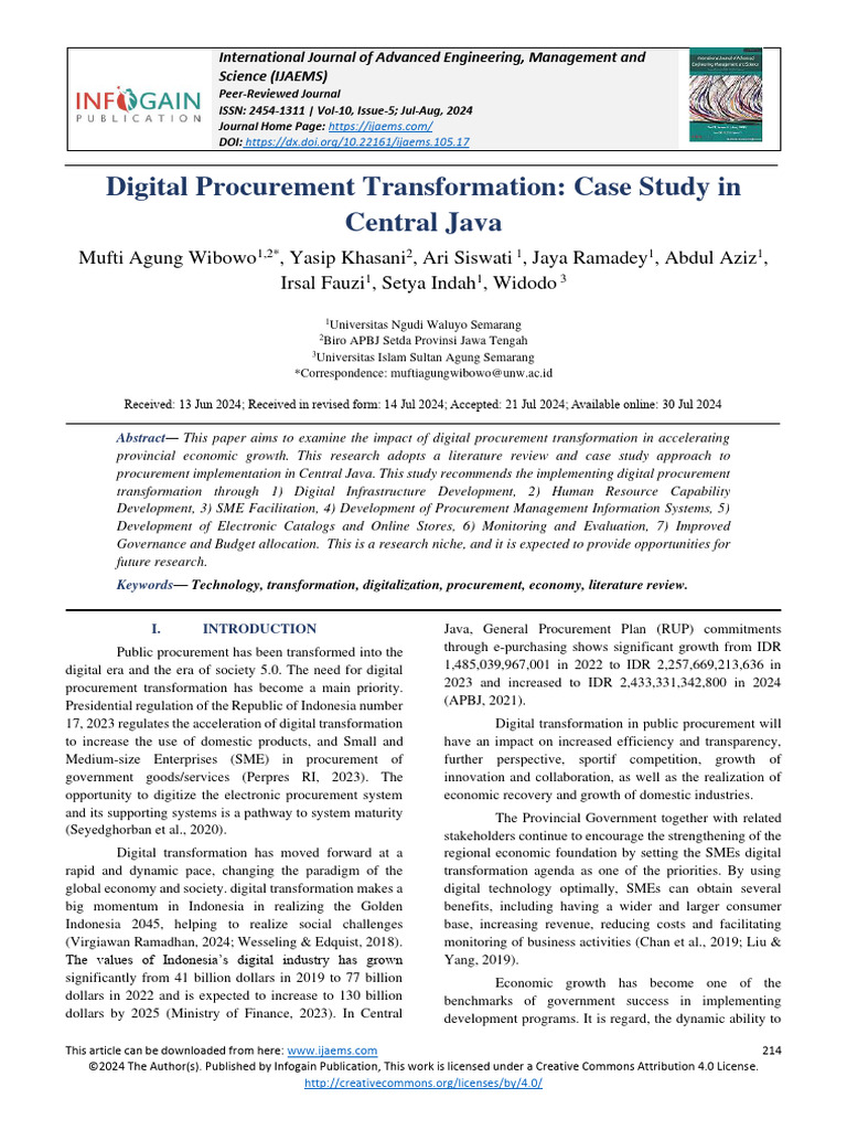 Digital Procurement in Central Java | PDF | Procurement | Computer Security