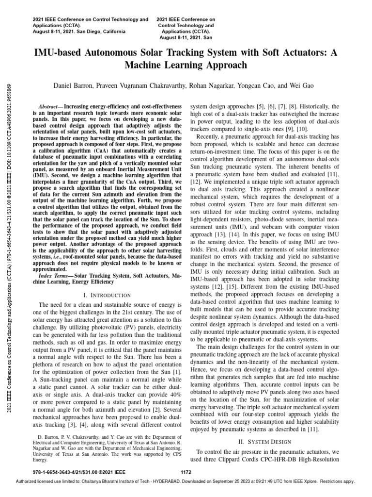 Calibrate and Tune Panel Movement Using ML | PDF