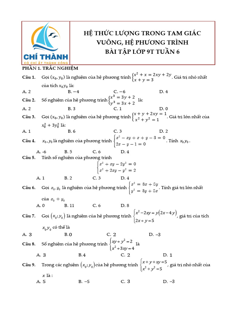 Bai Tap Lop 9T Tuan 6 | PDF