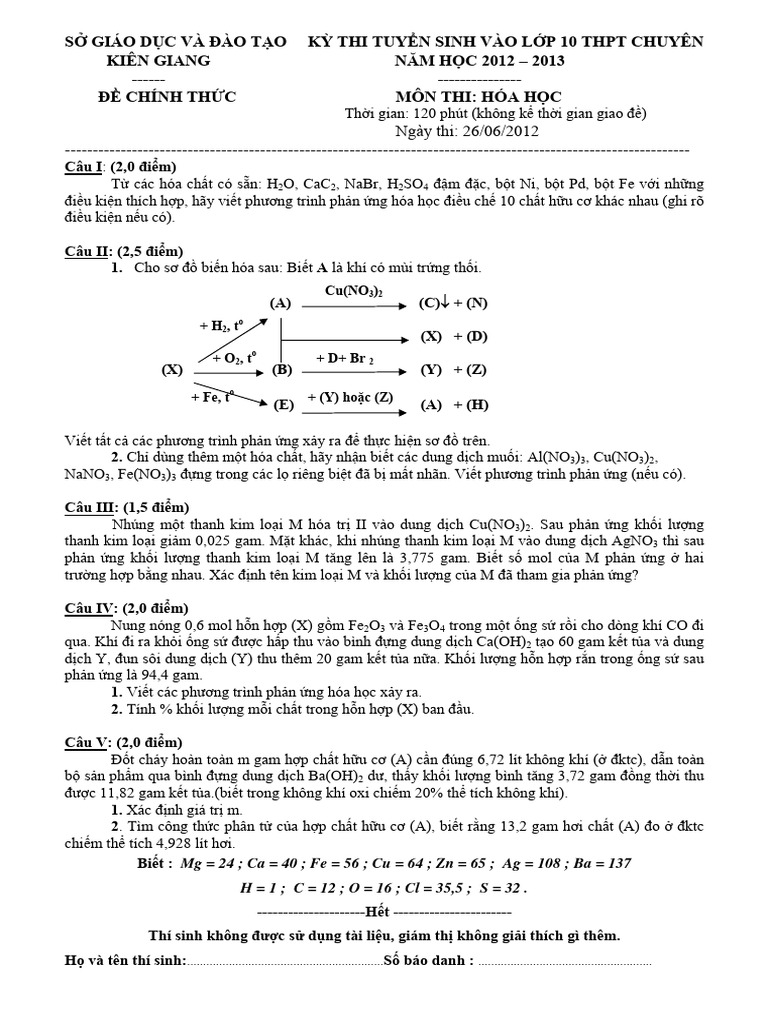 De Thi Chon HSG | PDF