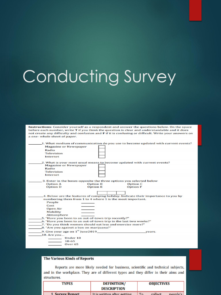 Conducting Survey PDF | PDF | Survey Methodology | Questionnaire