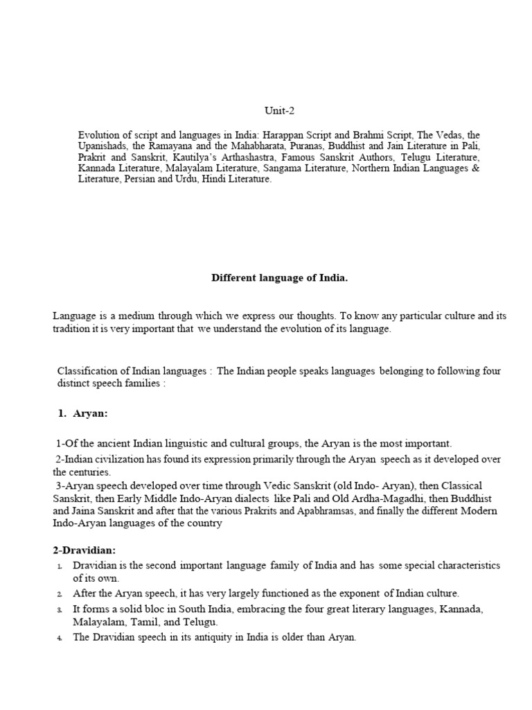 Itcs Unit 2 | PDF | Vedas | Languages Of India