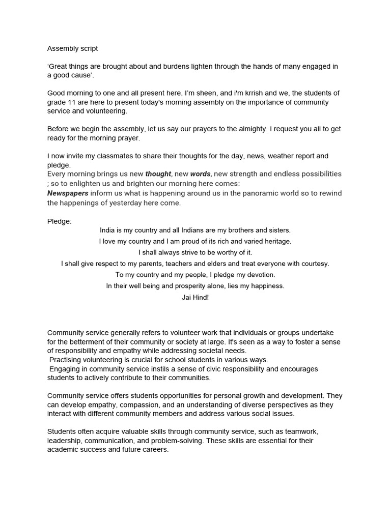 Assembly Script | PDF | Community | Mentorship