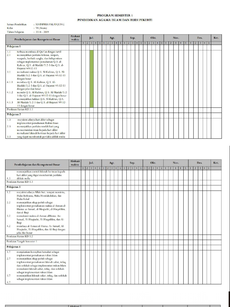 Prosem SMTR 1 Kls 6 2019 | PDF