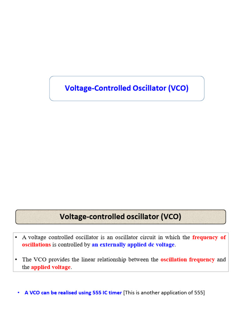 Unit-V Voltage Controlled Oscillator | PDF | Electronic Oscillator | Electrical Engineering