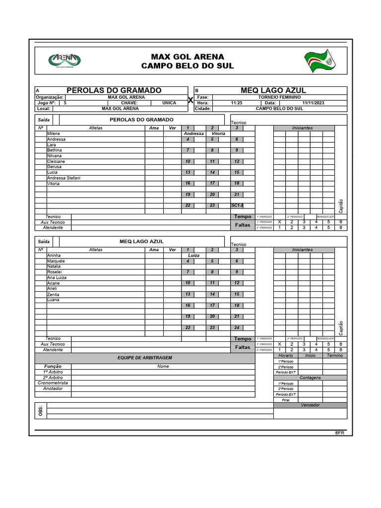 Súmula Futsal | PDF