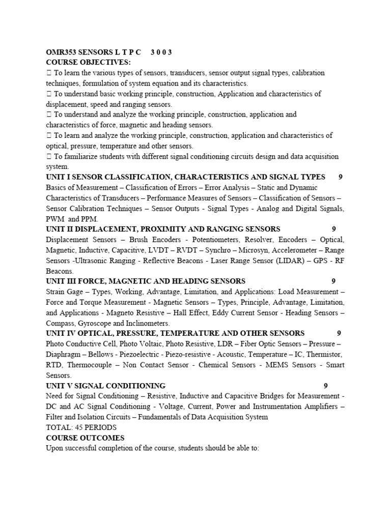 Sensors | PDF | Sensor | Electrical Engineering