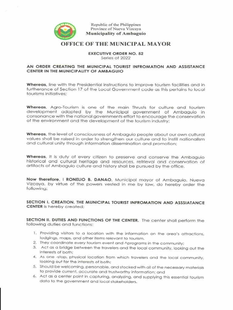 Tourist Information & Assistance Desk | PDF