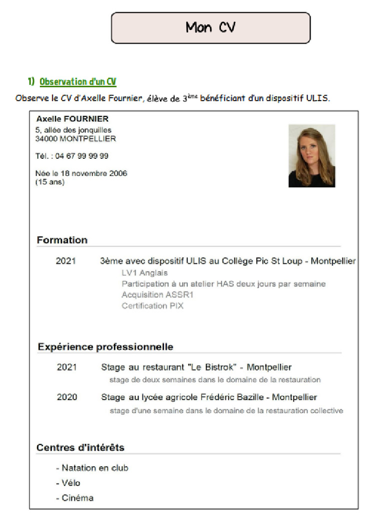 Apprendre À Faire Un CV | PDF