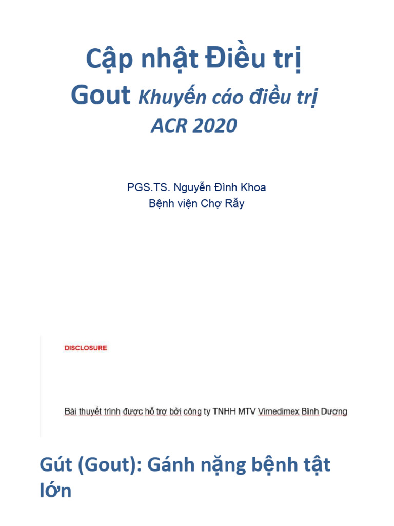 BS Khoa-Cap Nhat Dieu Tri Gout - ACR2020 (Astellas) | PDF