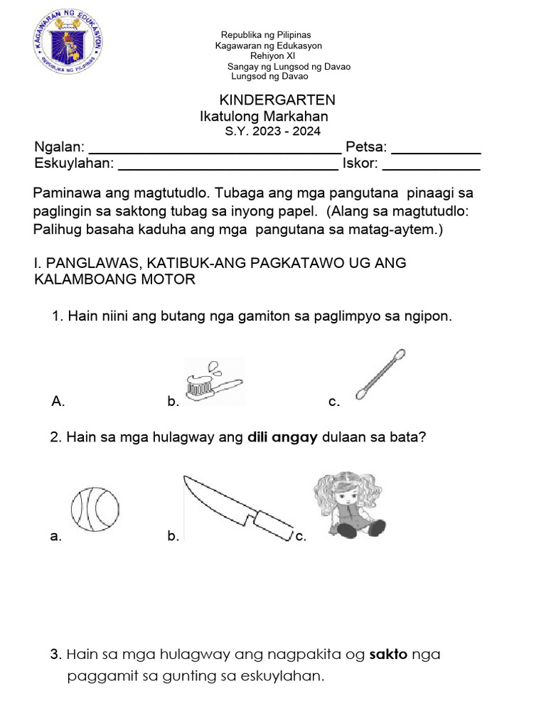 3RD Quarter Assessment Tool 2023 2024 Final | PDF
