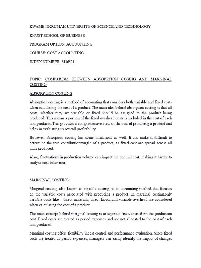 COSTING ASSIGNMENT - RTF 2 | PDF | Cost Accounting | Cost
